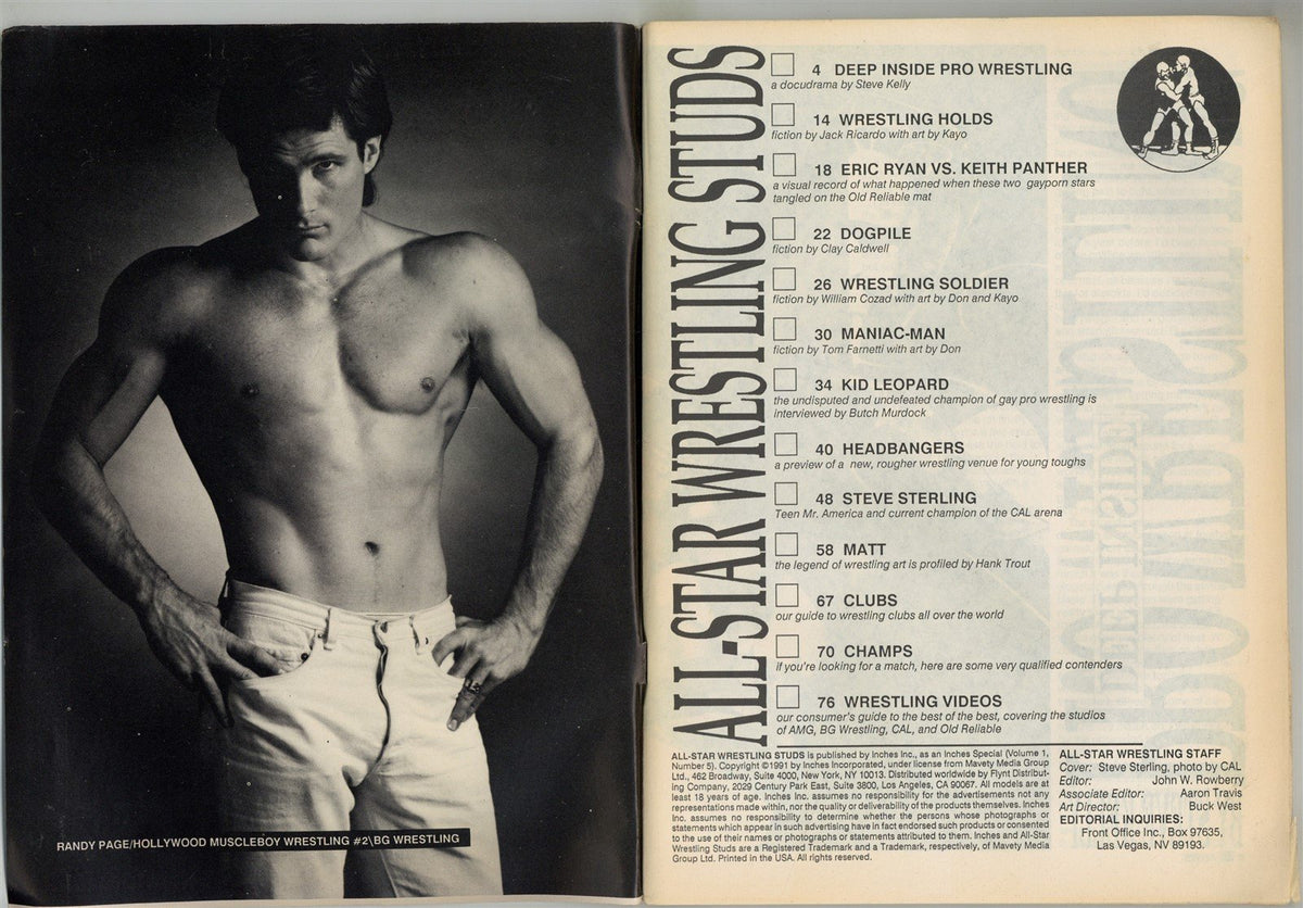Wrestling Studs 1991 Steve Sterling Beefcake Hunks 100pgs Gay Magazine – oxxbridgegalleries