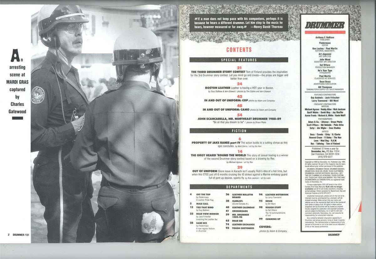 Drummer #131 Desmodus Inc 1989 Tom Of Finland, Larry Townsend Vintage ...