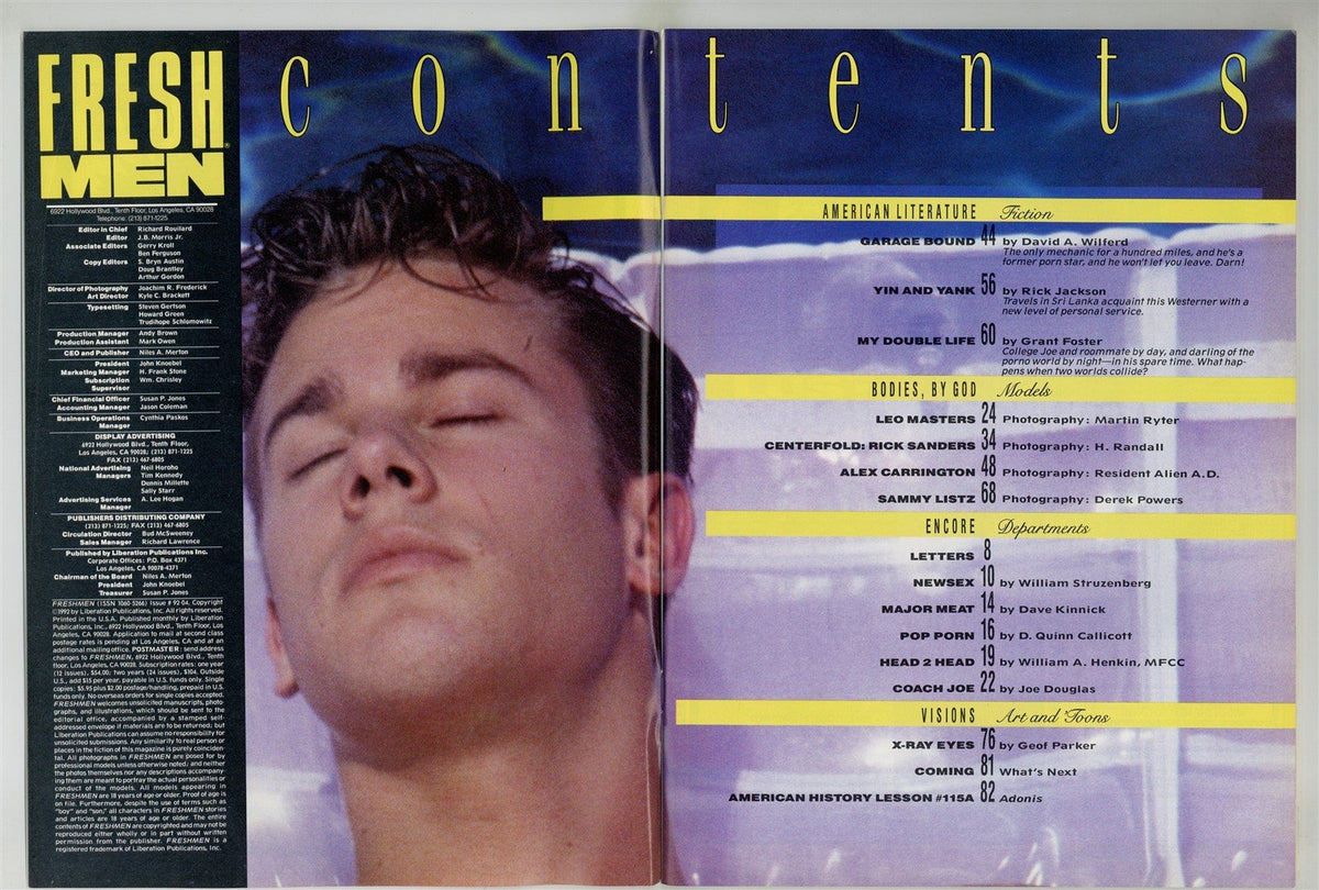 Freshmen 1992 Leo Masters, Rick Sanders, Alex Carrington 84pg Gay Pinu ...