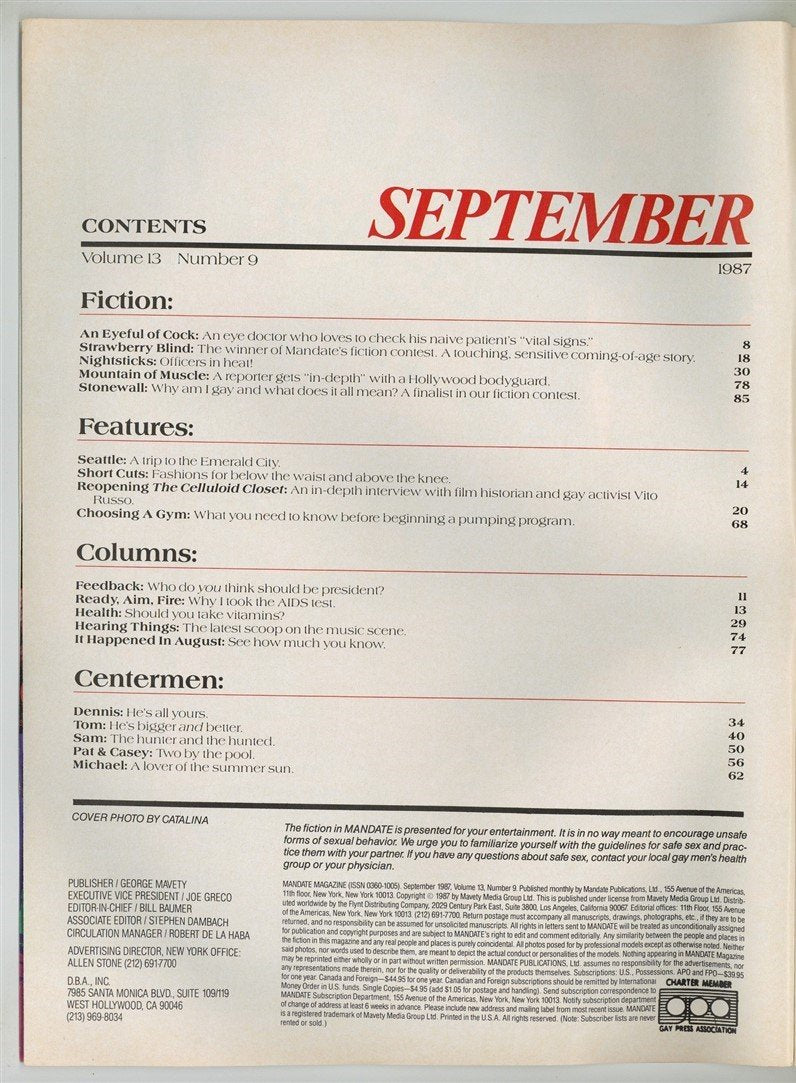 Mandate 1987 Tom Brock, Sylvio Braga, Pat Allen, Casey Donovan, Kriste ...