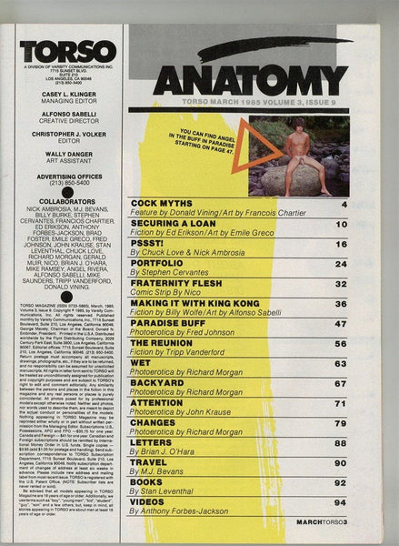 Torso 1985 Angel Rivera, Billy Burke, Brad Foster 100p Gay Pinup Magaz – oxxbridgegalleries