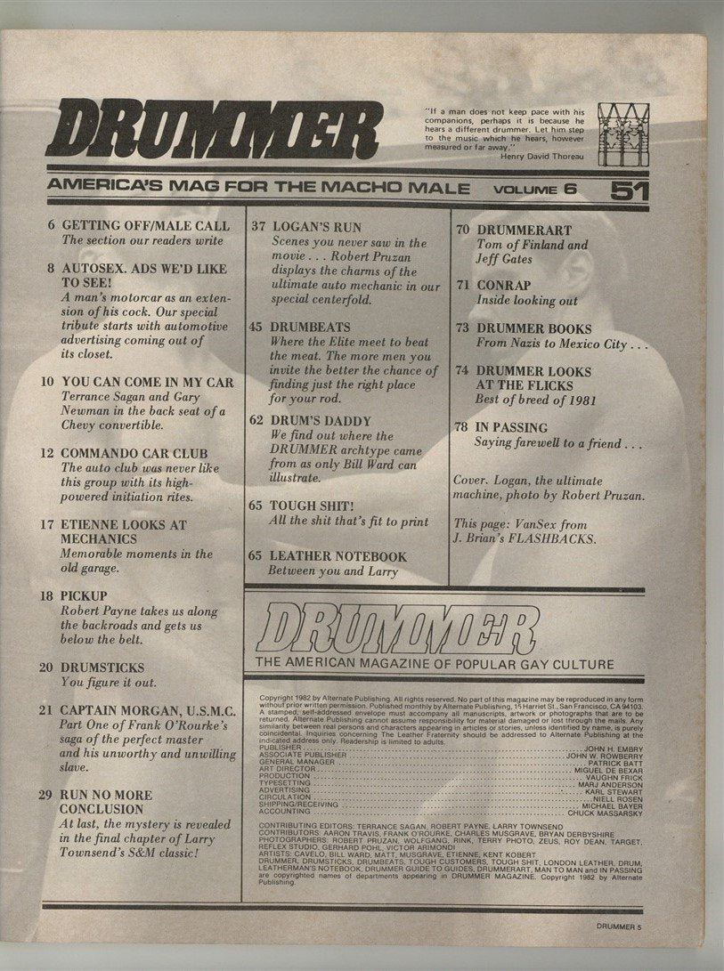 Drummer 1982 Larry Townsend Gay Leather Movement 86pg Vintage Gay Maga ...