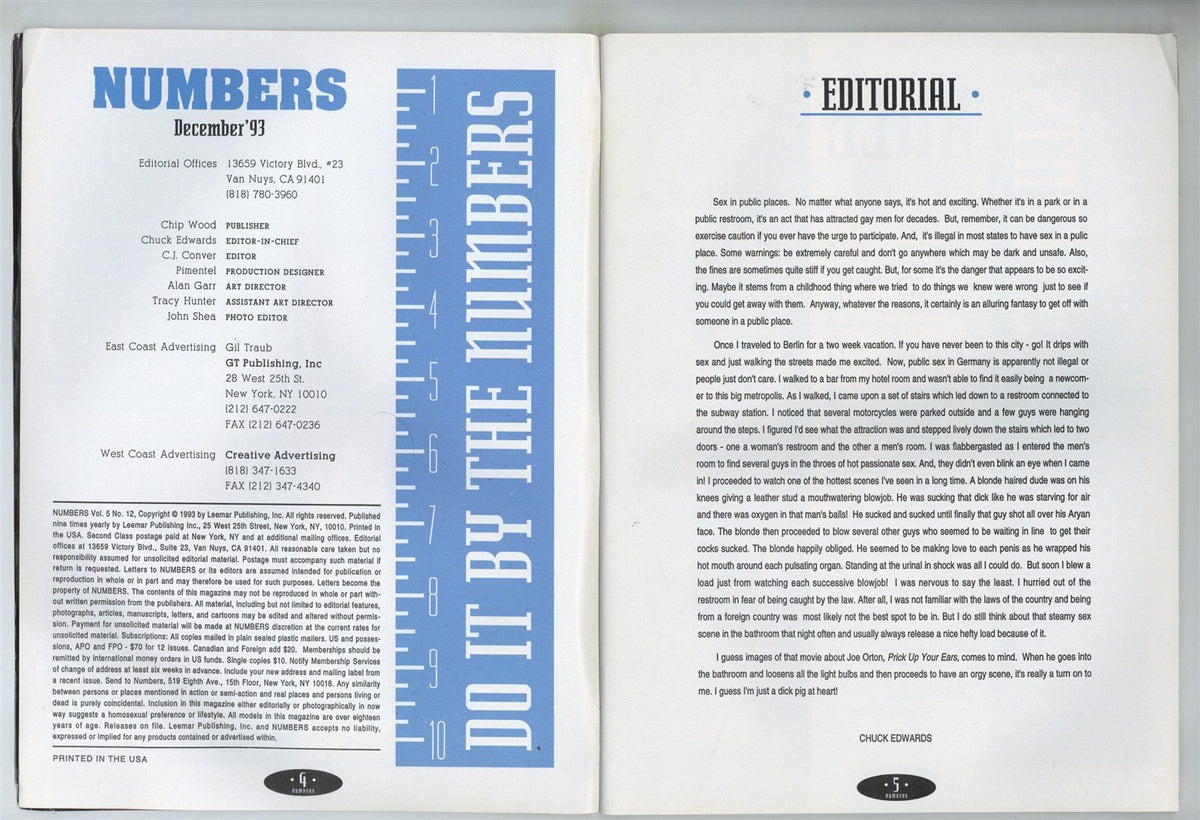 Numbers 1993 Nick Ali, Chad Steele, Rocco Steele, Shane Gear, Brad Jef ...